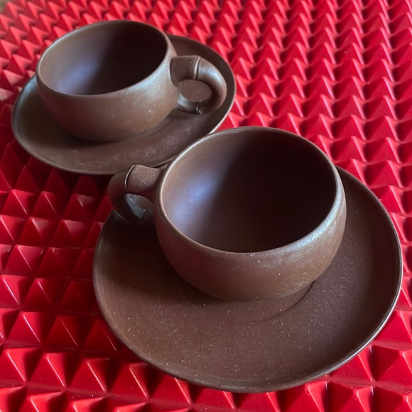 Dining | Antique Oriental Pair Of Clay Miniature Teacup And Saucer ...